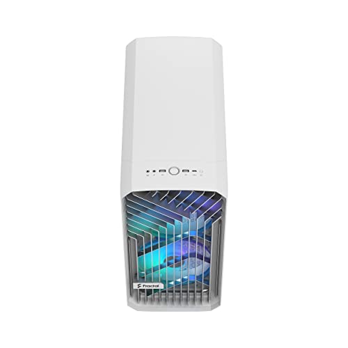Fractal Design Torrent Compact RGB White - Clear Tint Tempered Glass Side Panel - Open Grille for Maximum air Intake - Two 180mm RGB PWM Fans Included - Type C - ATX Airflow Mid Tower PC Gaming Case