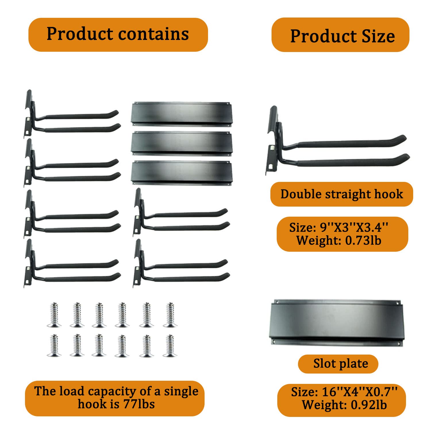 foriy Garage Clamping Garden Tool organizer Tool Storage Rack with 6 Hooks Wall Mount Tool Storage Hook Heavy Duty Garden Tool Hanger Rack for Ski Gears, Chair, Broom, Mop, Rake Shovel Yard Tools