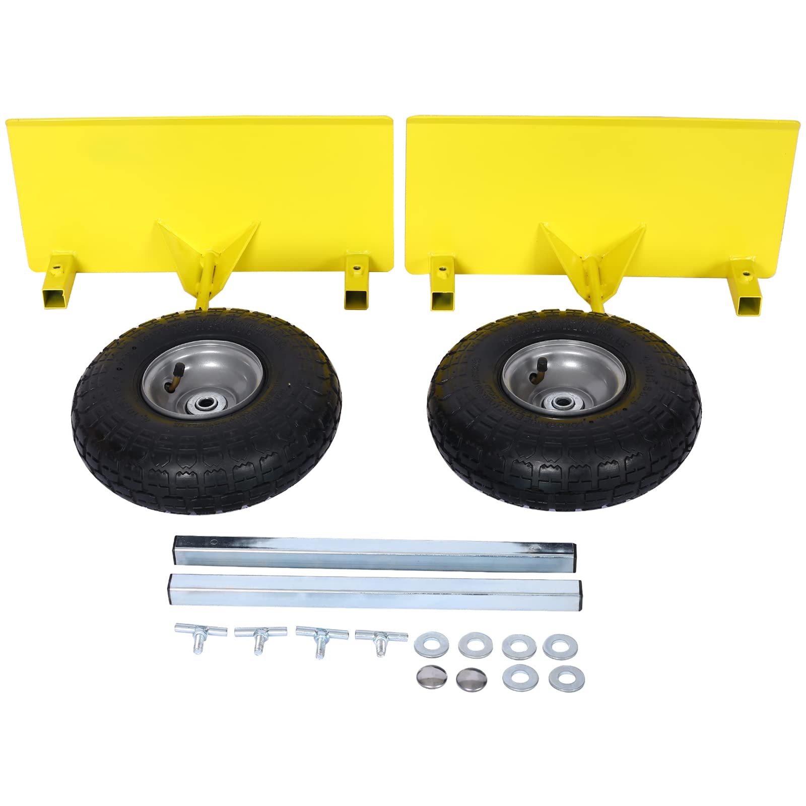 Heavy Duty Panel Dolly, Adjustable Door Dollys with Wheels, 2 8" Pneumatic Wheels 600LBS Load Bearing for Drywall Sheet Heavy Appliance&Material Handling All Terrain Moving Cart Panel Dolly - Yellow