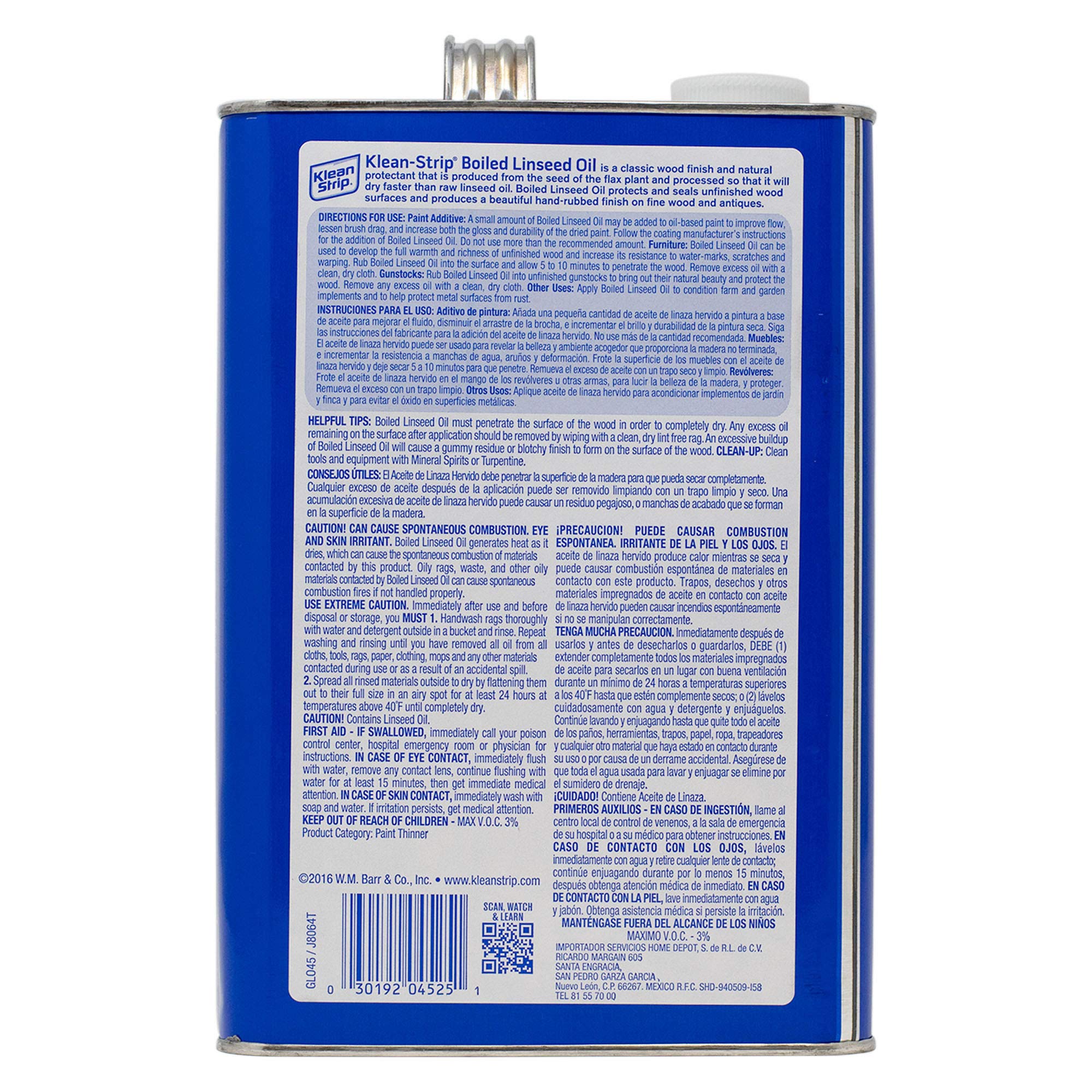 Klean-Strip Green GLO45 Boiled Linseed Oil, 1-Gallon