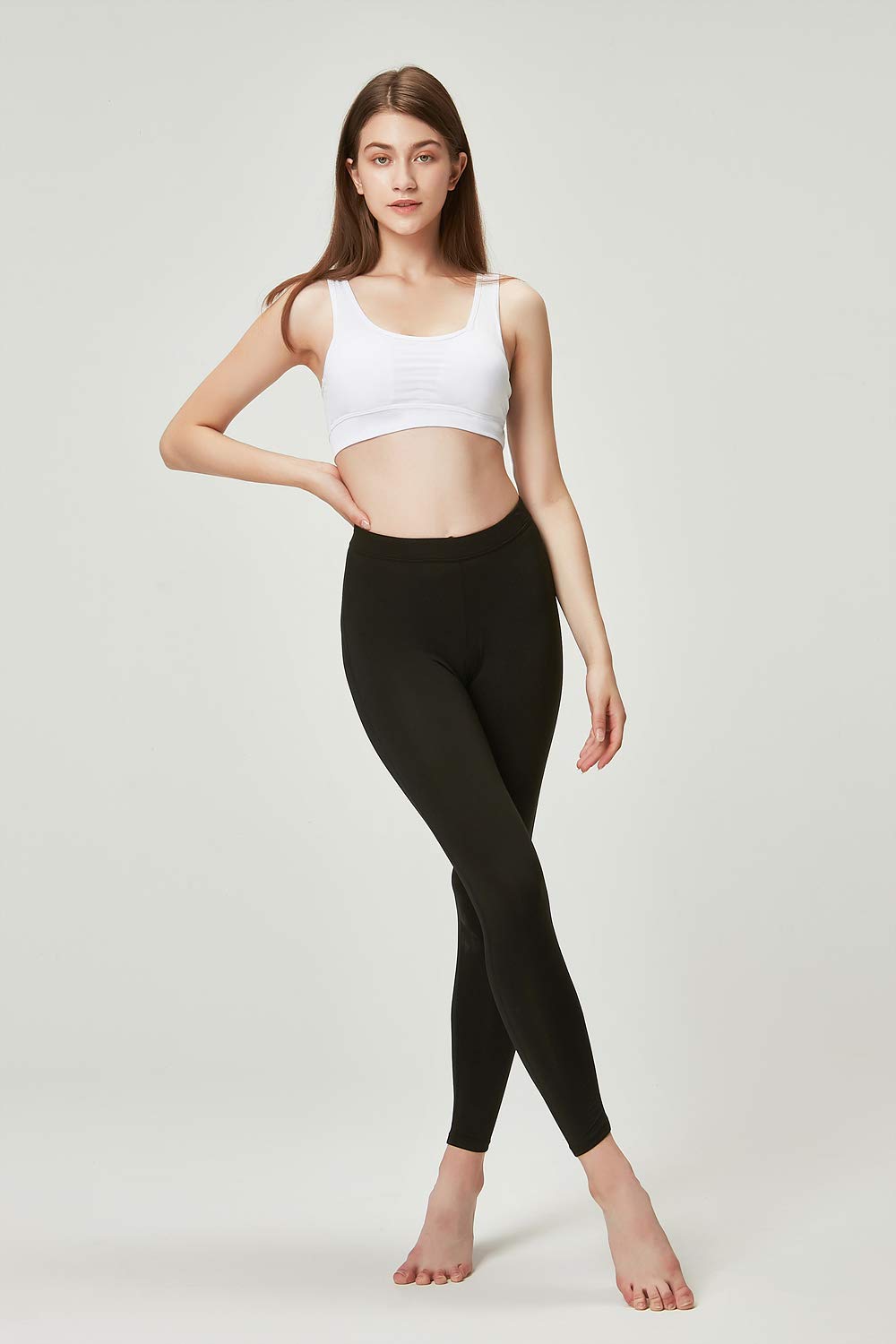 DEVOPS Women's 2 Pack Thermal Long Johns Underwear Leggings Pants (Medium, Black/Black)