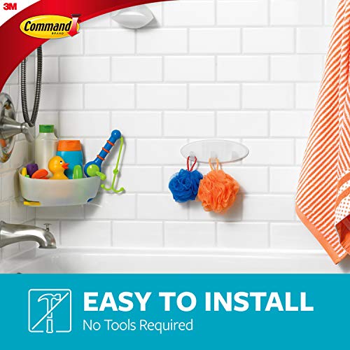 Command Bath Multi-Hook, Holds up to 5 lb, 1 Shower Hook with 2 Water-Resistant Command Strip, Damage Free Bathroom Organization for Robes, Towels, Loofahs, or Bathroom Accessories