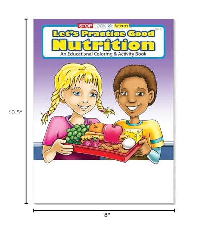ZOCO - Good Nutrition - Educational Coloring Books (25 Bulk Pack, Without Crayons) - Healthy Eating Handout - Games, Puzzles, Fun Activities for Kids