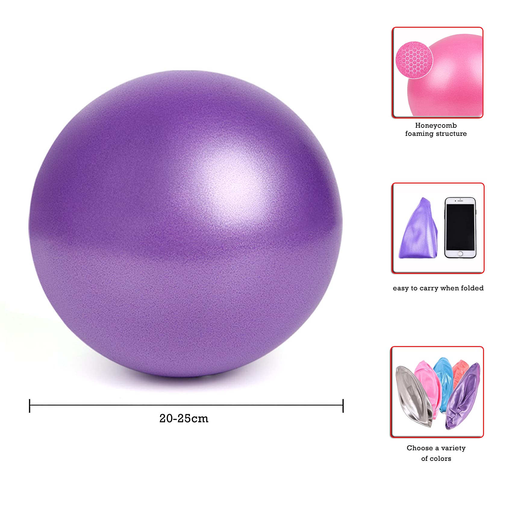 DOAMSY Mini Exercise Ball,13 Inch Small Pilates Ball,Yoga Ball,Pilates,Yoga,Core Training and Physical Therapy,Improves Balance(Home & Gym & Office)