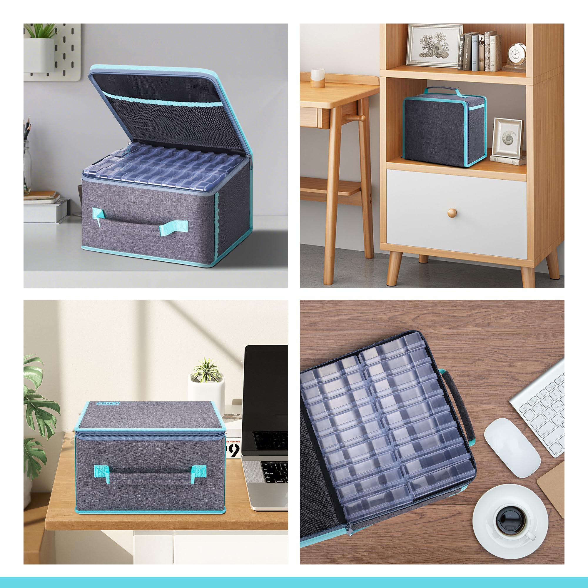Joelver Maker Photo Storage Box 4x6, Clear 18 Inner Extra Large Organizer Acid-Free Photo Keeper Storage Case, Plastic Craft Storage Box for Stickers Stamps Seeds(Mother's Day Gift)