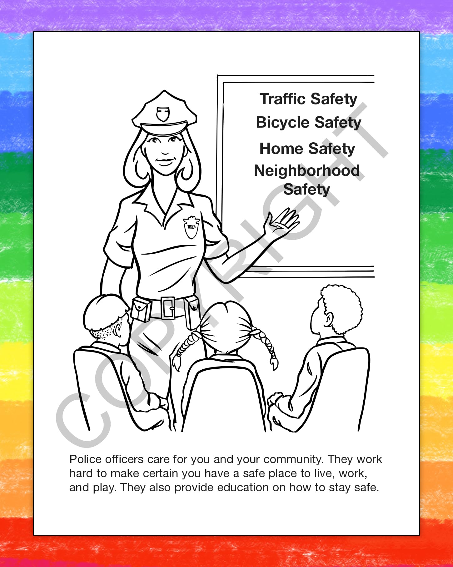 ZOCO - Police & Law Enforcement Educational Coloring Books (25 Bulk Pack, Without Crayons) - Bulk Giveaways for Kids