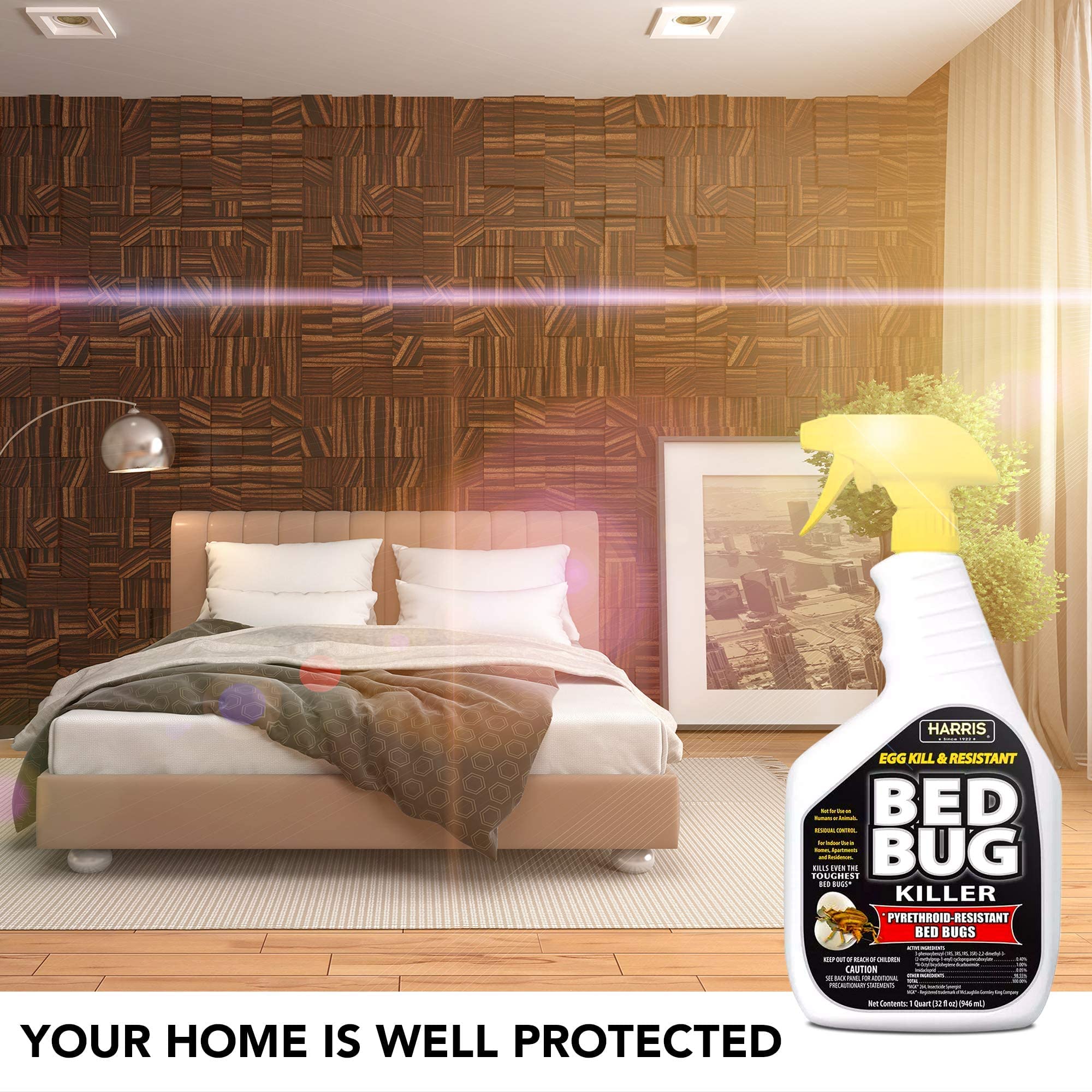HARRIS White Label Bed Bug Killer, Liquid Spray with Odorless and Non-Staining Extended Residual Kill Formula (32oz)