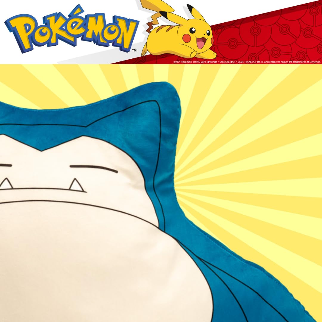 Franco Collectibles Cozy Bedding Super Soft Plush (Officially Licensed Product) Oversized Body Pillow, 25.5 in x 36 in, Pokemon-Snorlax