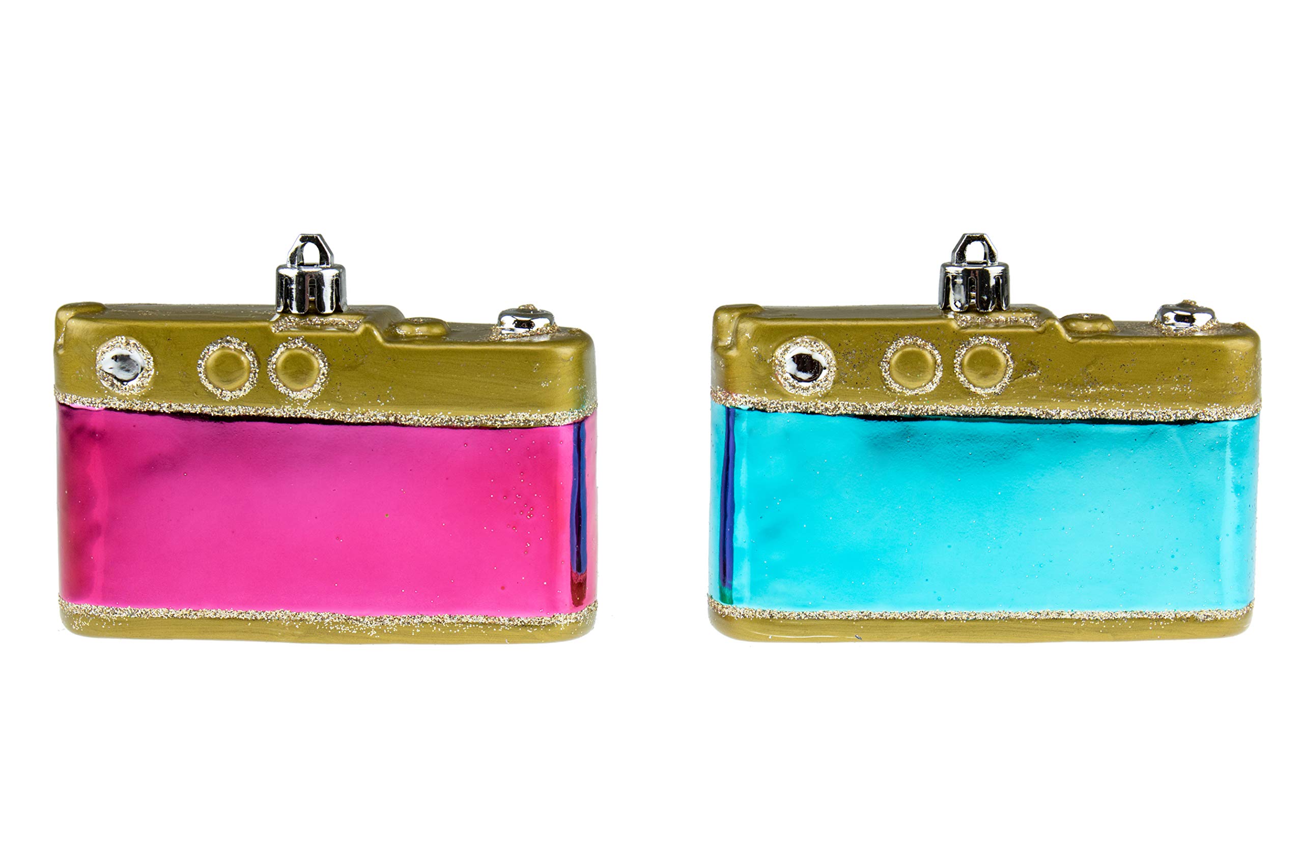 Clever Creations 2 Pack Christmas Ornament Set, Shatterproof Holiday Décor for Christmas Trees, Camera