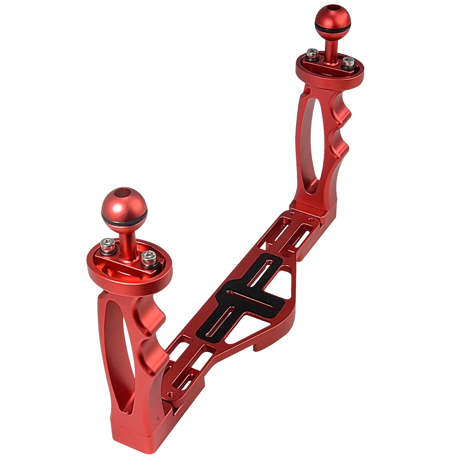 Dual Handle Underwater Camera Tray Extendable Aluminum Underwater Handle Tray Bracket with 2 Ball Handle, Video Light Stabilizer Tray for Camera Housing, Handle Grip Tray for Gopro Action Camera
