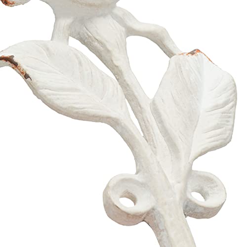 SOFFEE DESIGN 2pcs White Single Hooks 3D Rose Flower Retro Ornate Style for Room Wall Decoration, Coat Hat Scarf Hanging Hanger Entry Heavy Hooks Home Decor