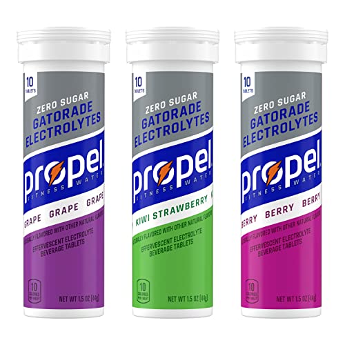Propel Tablets, 3 Flavor Variety Pack, Makes 16.9oz Fl Oz (Pack of 40)