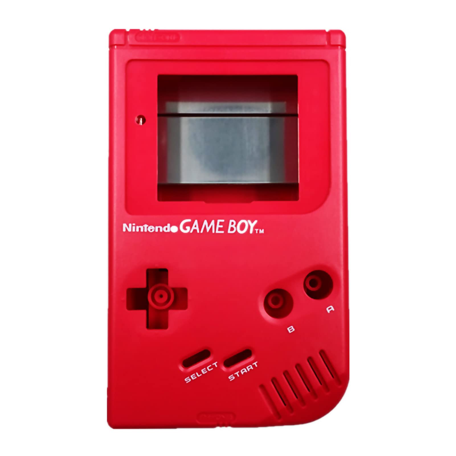 GB IPS Housing Case Shells Red Color Replacement, Compatible with for Nintendo Gameboy Classic Handheld Console, Point-to-Point 100% Fit Brighten Screen Dedicated Casing Enclosure with Screws