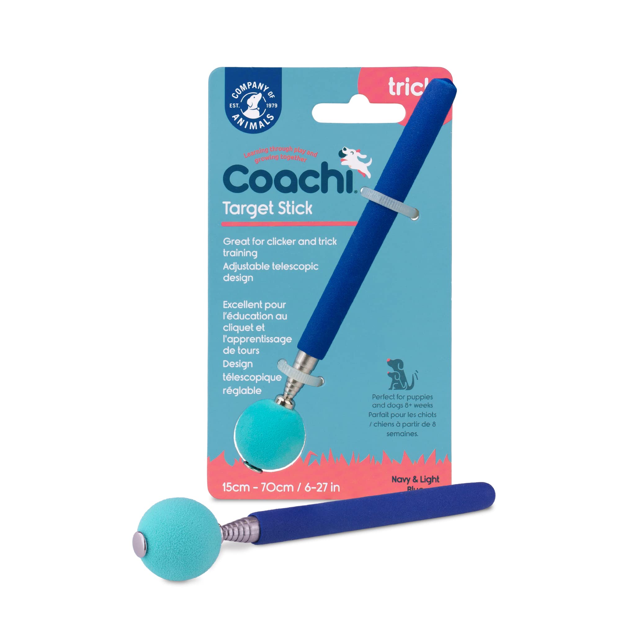 Company of Animals Target Stick for Dog Training, Perfect Dog Accessory for Clicker & Agility Training, Ideal for Puppy Training, Teaching Commands & Tricks, Easy to Use, Adjustable Length 15-70cm