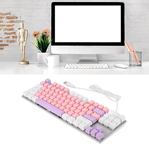 HAIKOO Mechanical Keyboard, Fullkey Conflictfree Mechanical Gaming Keyboard for Computer (Pink)