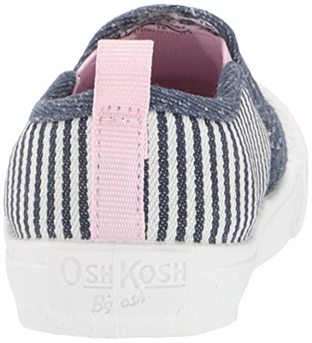 OshKosh B'Gosh Girls Ezma Slip-On Shoe, Navy/White, 10 Toddler