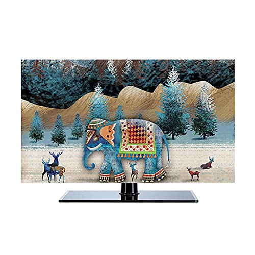 LILIKY Indoor TV Screen Cover 22-60inch Computer Screen Cover, Cotton and Hemp Blend Anti-Scratch TV/Computer Protector, Universal Decoration Cover (Color : C, Size : 28in(68 * 43 * 5cm))