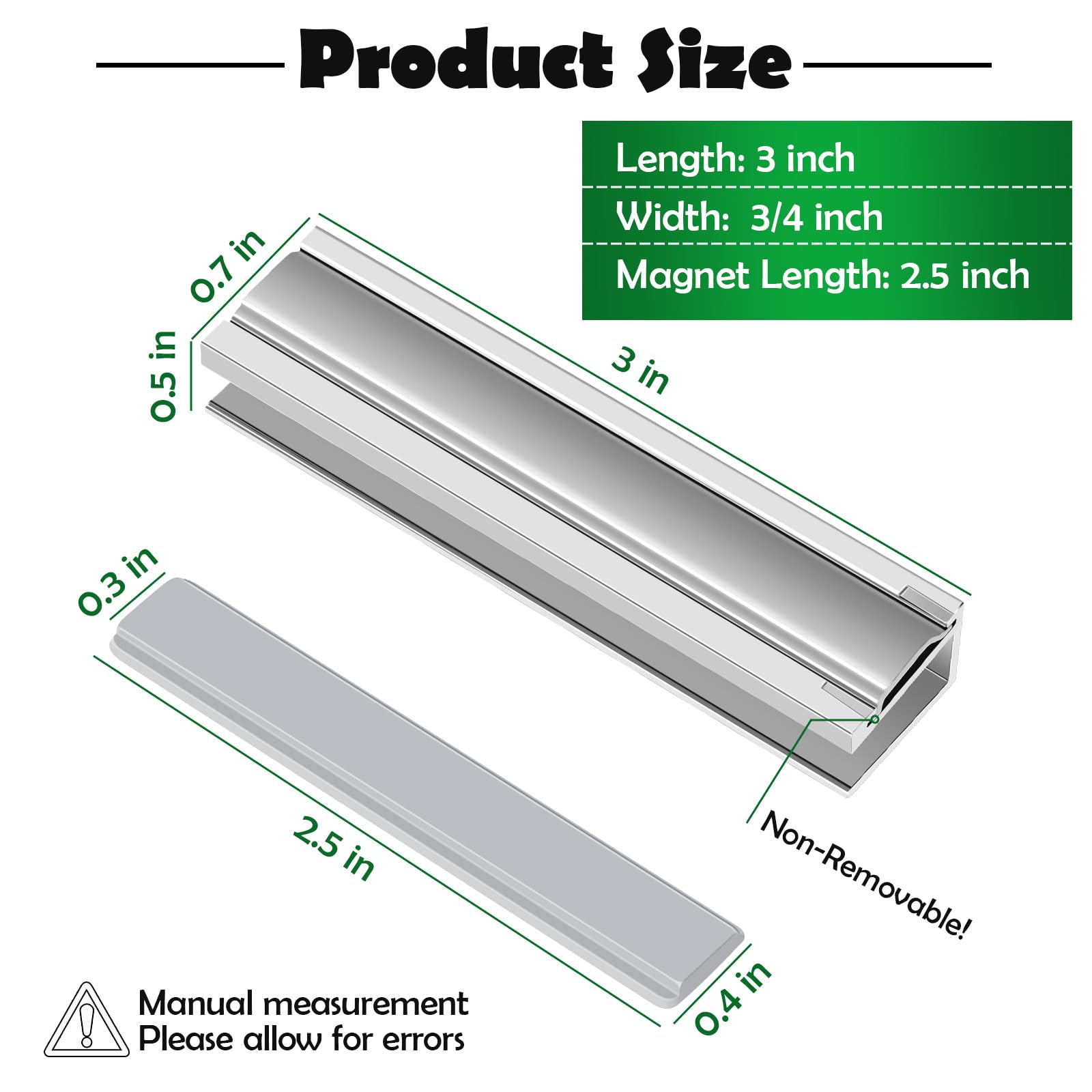 Glass Shower Door Magnet Latch Replacement Kits with Shower Door Magnet and Metal Strike Plate for 1/8" 5/32" 3/16" & 1/4" Thick Swing Glass Shower Doors