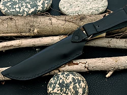 Custom Handmade Damascus Steel Hunting Knife Skinner knife Fixed Blade Knife 8 1/2'' Overall Camel Bone with Sheath BW-4145