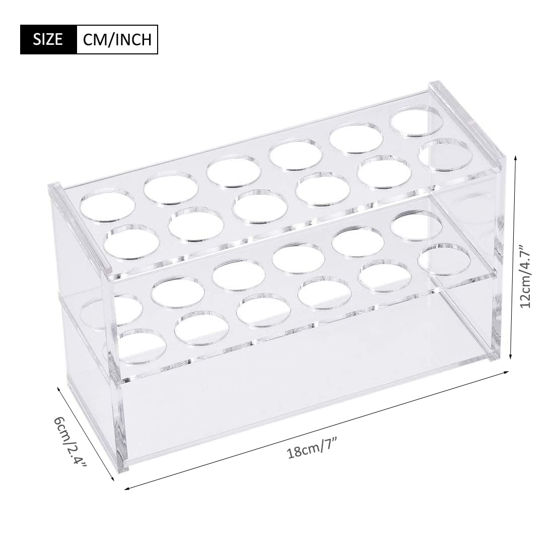 KNMNIU Acrylic Test Tube Holder Rack 12 Sockets for 25ml Centrifuge Tubes Clear (25ml,12 Sockets)