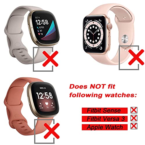 CrocSee Leather Bands Compatible with Fitbit Versa/Versa 2/Versa Lite/Versa SE Fitness Smartwatch, Hollowed-out Top Grain Leather Replacement Strap for Women, Rose Gold