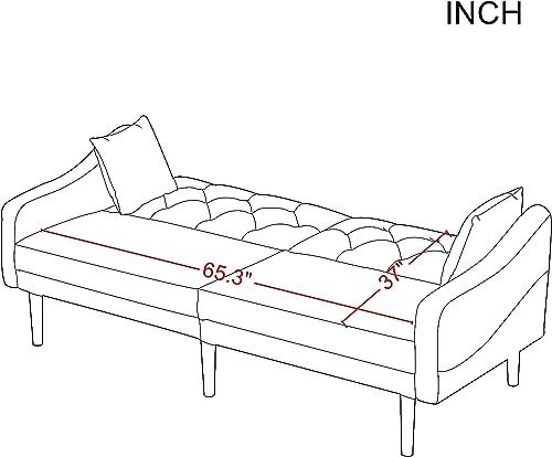 Modern Napping Futon Sofa Daybed Loveseat,2 Seaters Love Seat Convertible Sleeper Couch Bed for Home Apartment Office Small Space Living Room Furniture Sets
