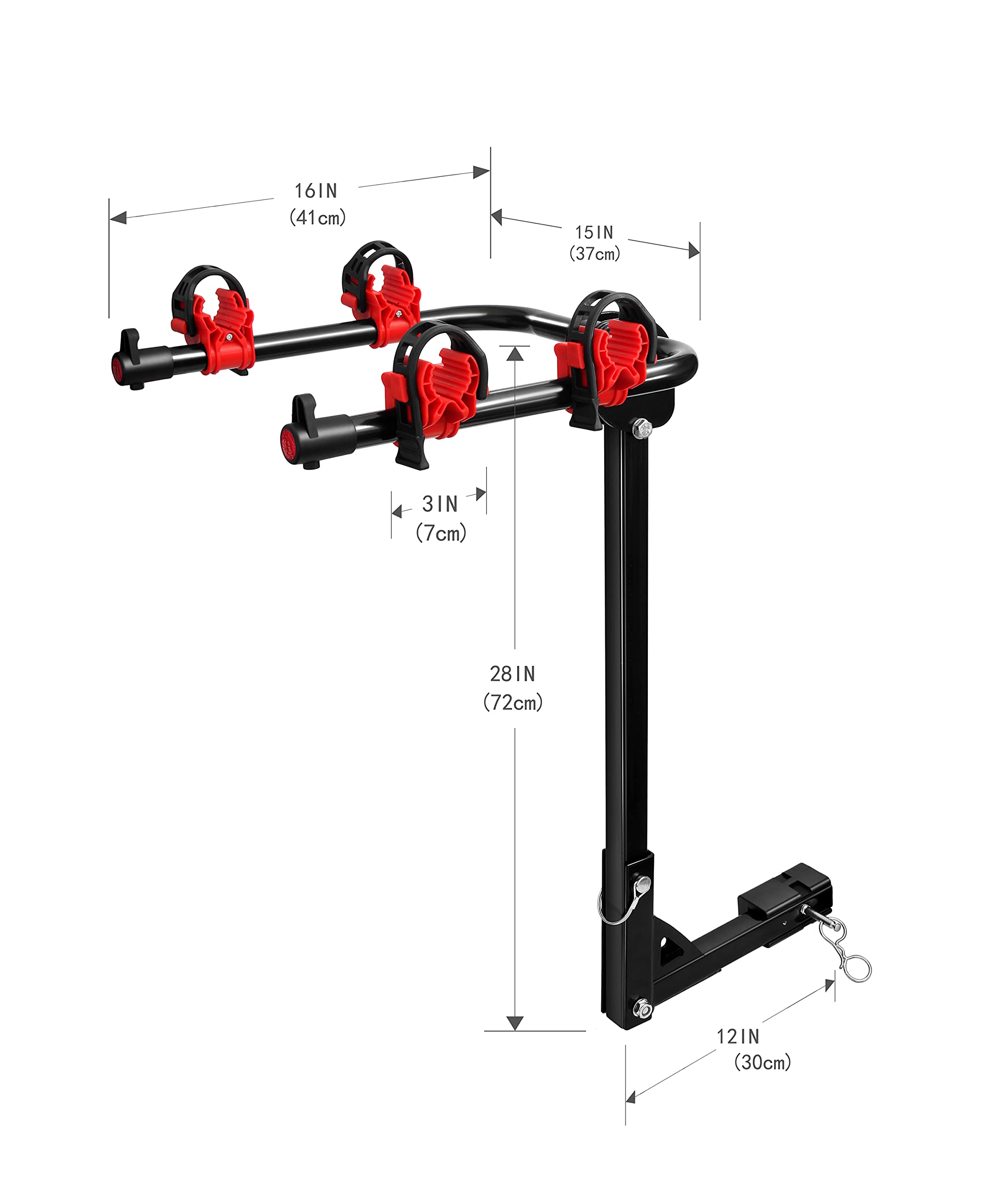 EDOSTORY Platform Hitch Mount Bike Rack,Foldable 2 Bicycle Rack fit for Cars, Trucks, SUV and Sedan with 1.25" and 2" Hitch Receiver-Hitch Stabilizer