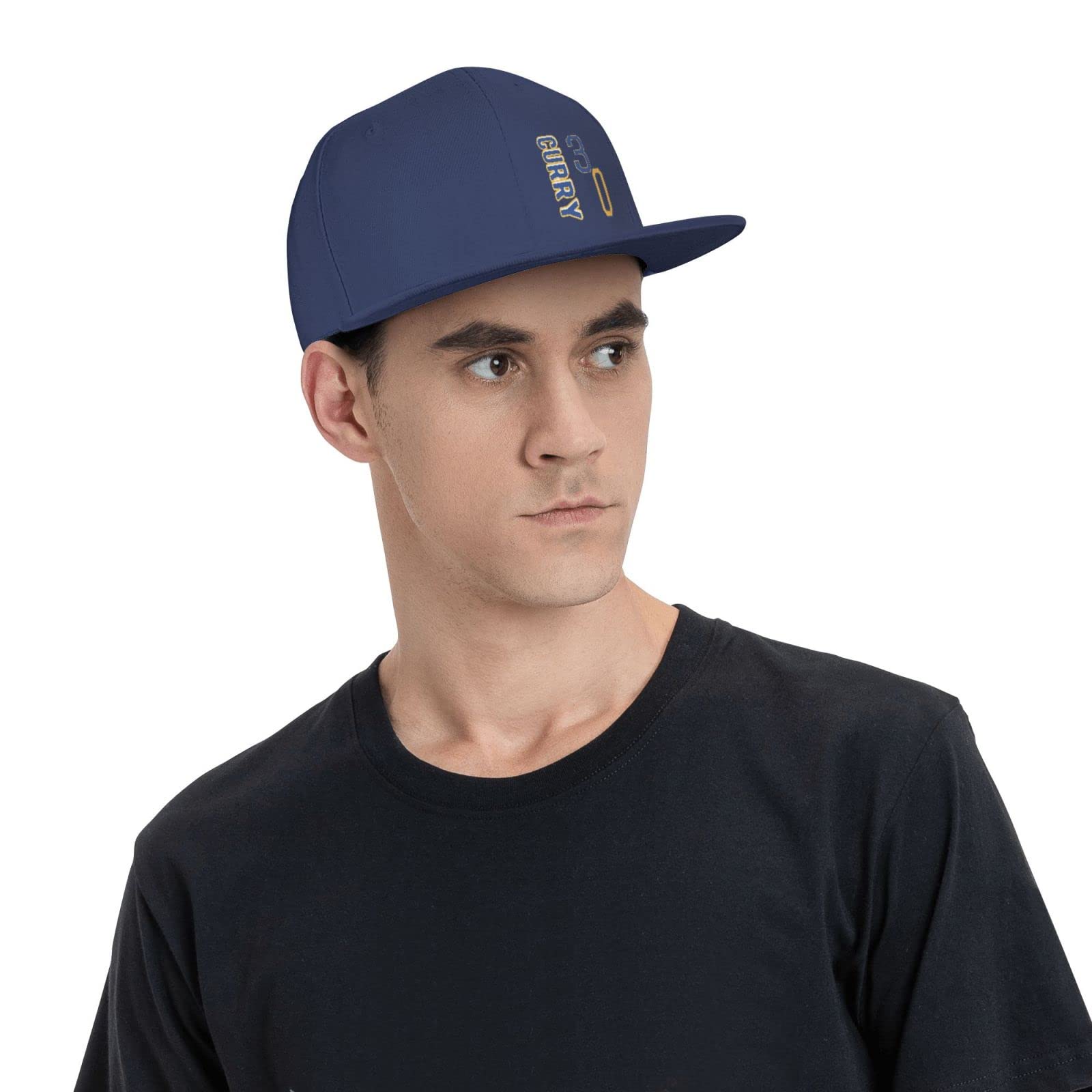 Elehuv Basketball Curry Adult Snapback Hats for Men Women, Adjustable Flat Bill Baseball Cap, Advanced Trucker Fitted Cap Navy