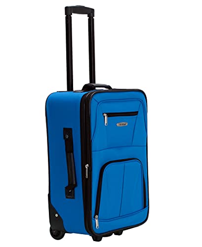 Rockland Fashion Softside Upright Luggage Set,Expandable, Blue, 2-Piece (14/19)
