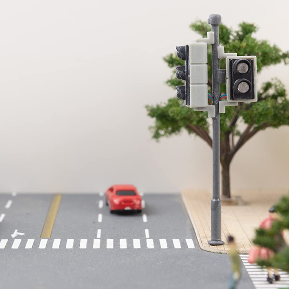 GANAZONO Scale Miniature Traffic Light Model 1:25 Scale Railroad Train Signals Model Green-Yellow-Red Traffic Lights for Train Sand Table Layout Accessory Scale Train Accessories
