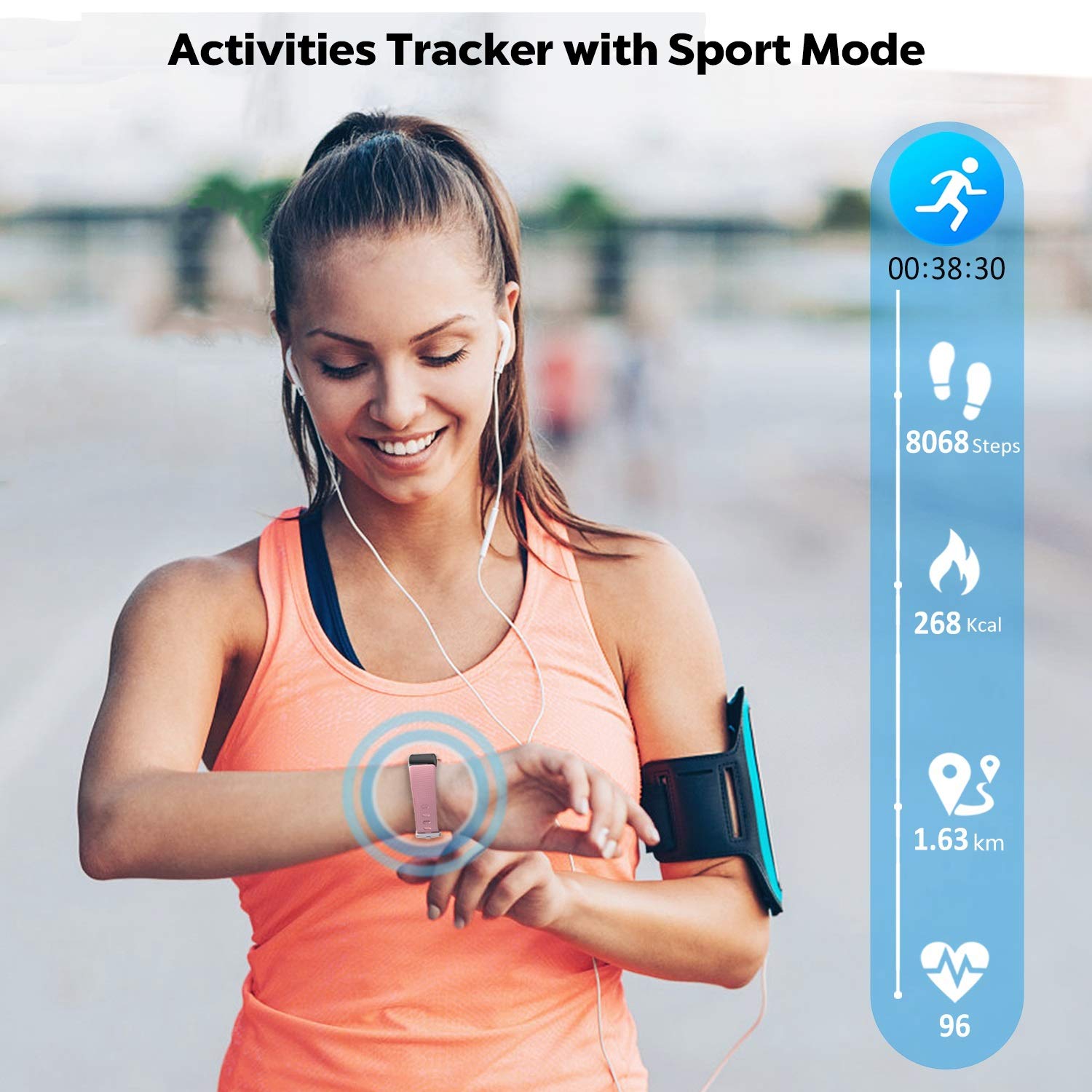 DoSmarter Fitness Tracker, Health Watc, Waterproof Activity Tracker with Calories Miles Counter and Sleep Tracking for Women Man