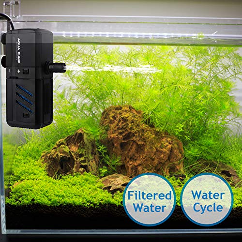 NO.17 Submersible Aquarium Internal Filter 6W, Adjustable Fish Tank Filter with 132 GPH Water Pump for 1-10 Gallon Fish Tank