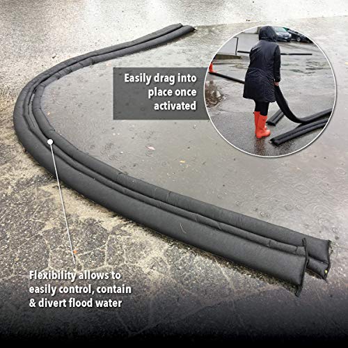 Quick Dam QD617-5 Water Activated Flood Barrier, 5 Pack, Black