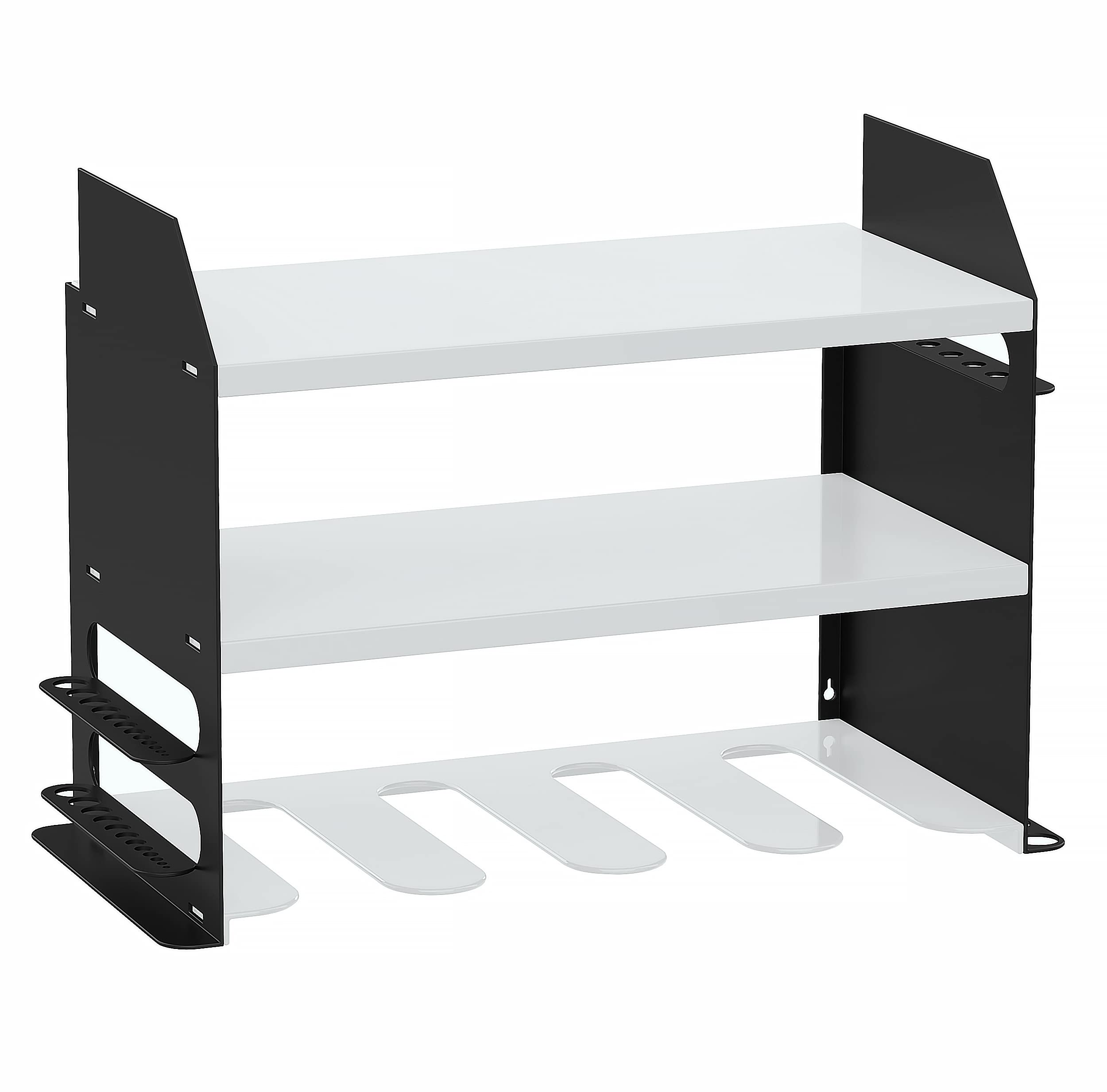 Hemacudy Drill Holder Power Tool Organizer,Drill Storage Rack Wall Mount Drill Holder Garage Tool Organizers and Storage for Garage,Workshop,Holds 4 Drills,Easy Assembly (White)