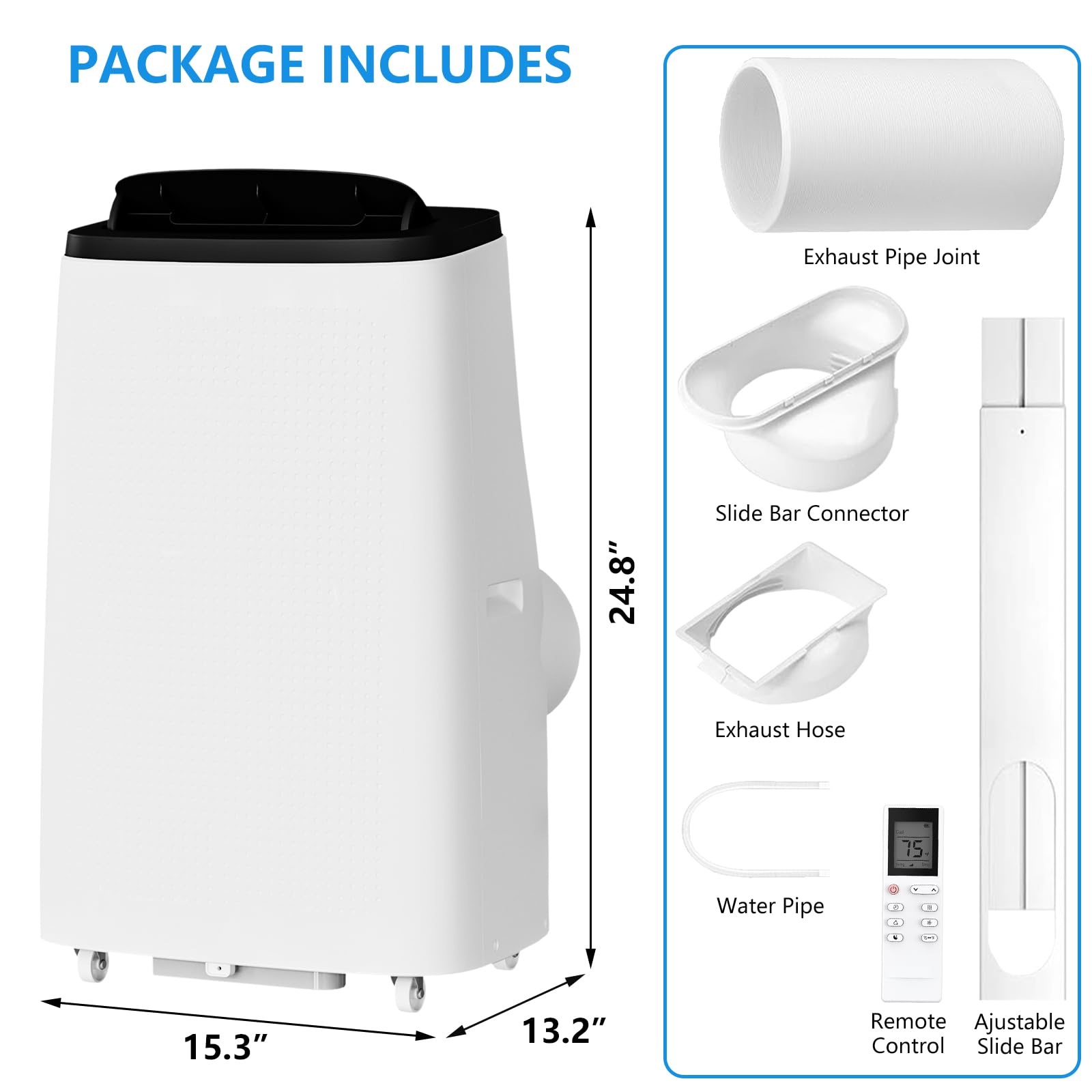 GAOMON Portable Air Conditioners, 14,000btus Portable AC for Room up to 700 Sq. Ft. with Remote Control, 24H Timer, 4-in-1 Air Conditioner with Cool, Fan and Dehumidifier