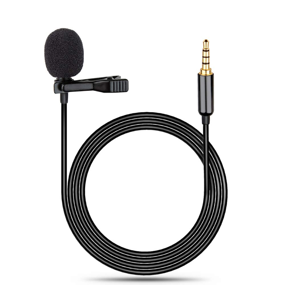 Enkarl Lavalier Lapel Microphone, Proffessional Omnidirectional Condenser Mic Compatible with iPhone Android Smartphone Video Recording Interview YouTube, Noise Cancelling Mic (Microphone Only)