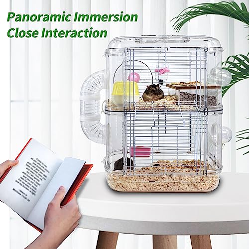 MLOHASING Hamster Cages and Habitats,Rat Cage with Hamster Accessories Including Hamster Ball,Food Dish, Water Bottle,Small Animal Cage and Playpen