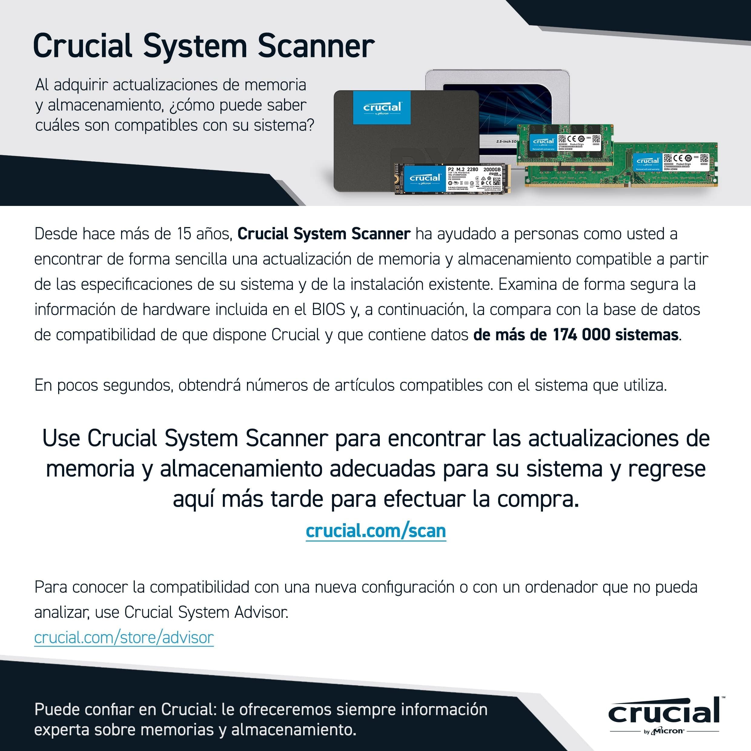 Crucial RAM 8GB DDR4 3200MHz CL22 (or 2933MHz or 2666MHz) Laptop Memory CT8G4SFRA32A