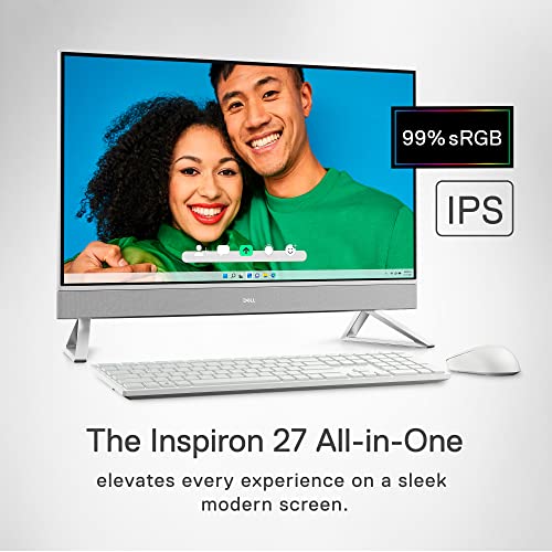 Dell Inspiron 7720 All in One Desktop - 27-inch FHD Touch Display, Core i7-1355U, 32GB RAM, 512GB SSD+1TB HDD, NVIDIA GeForce MX550 GDDR6, Win 11 Pro, Services Included - White (Renewed)