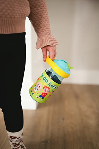 The First Years Chill & Sip Cocomelon Kids Water Bottle - Insulated Toddler Straw Cups with Flip Top and Protective DropGuard - 12 Oz - Ages 24 Months and Up