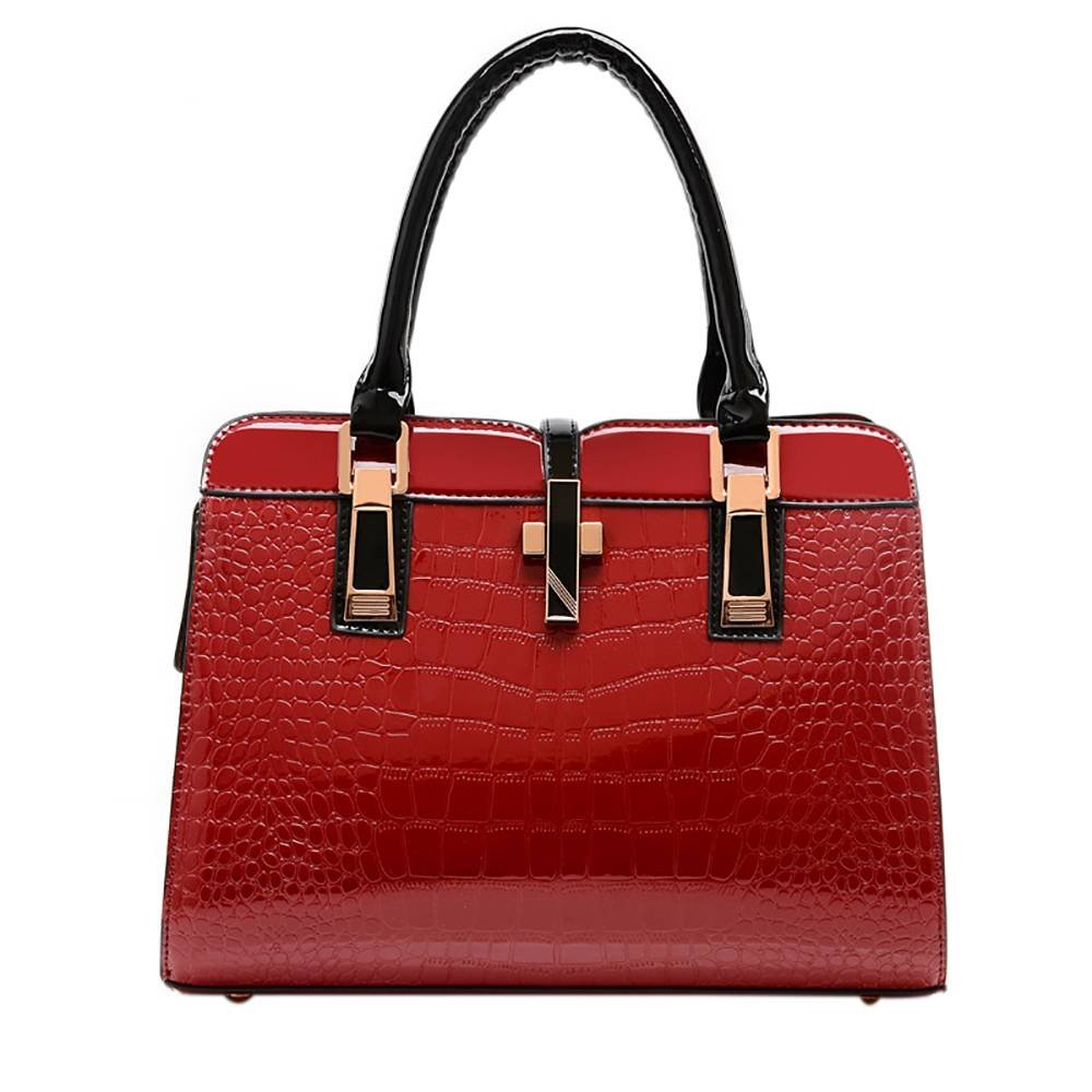QZUnique Women's Fashion Top Handle Elegant Lady Style Cross Body Shoulder Bag Red
