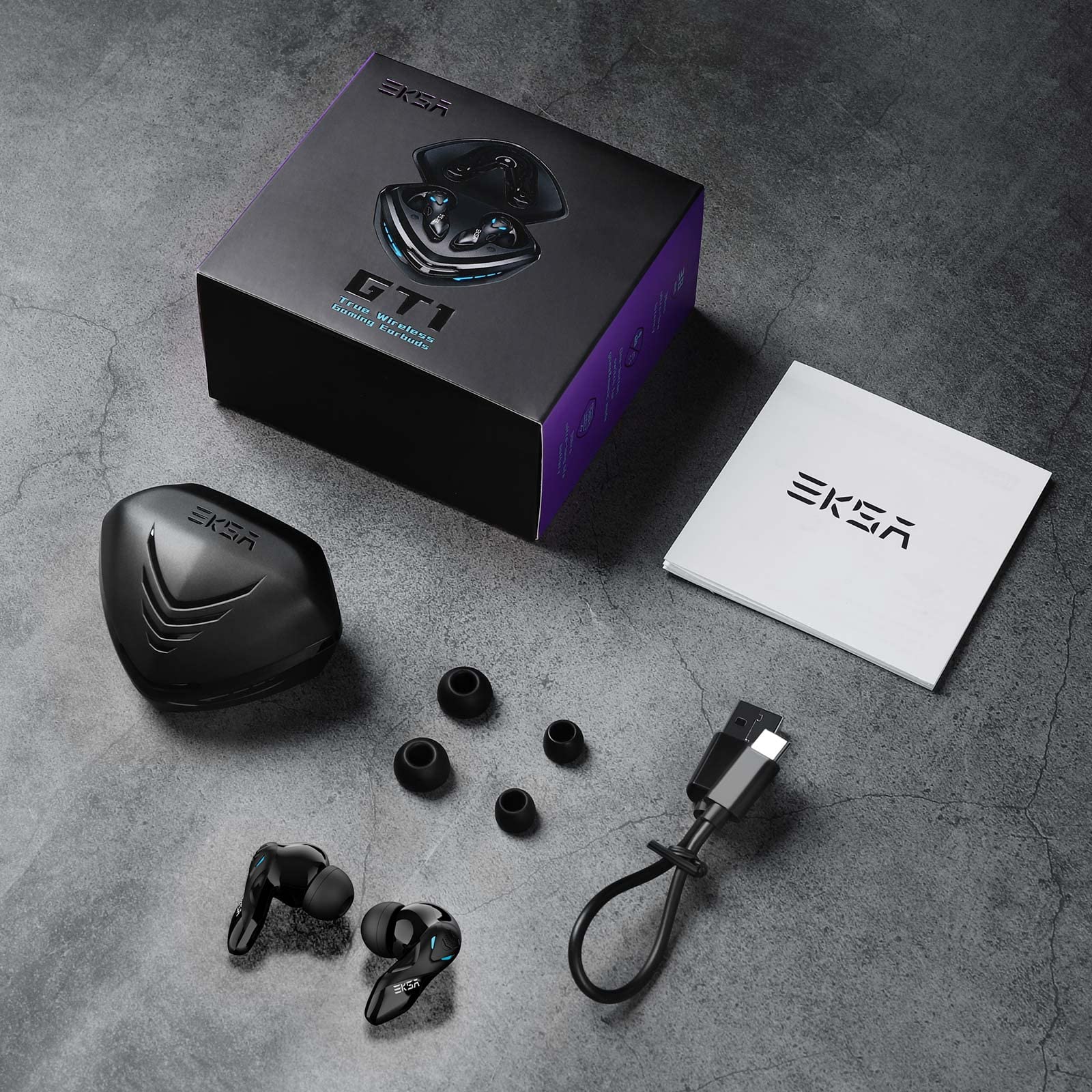 EKSA Wireless Gaming Earbuds, Bluetooth Headphones for Mobile Gaming, Switch, Music - 38ms Ultra Low Latency - 36 Hours Playtime - Game/Music Mode - Built in Mic - Noise Isolation
