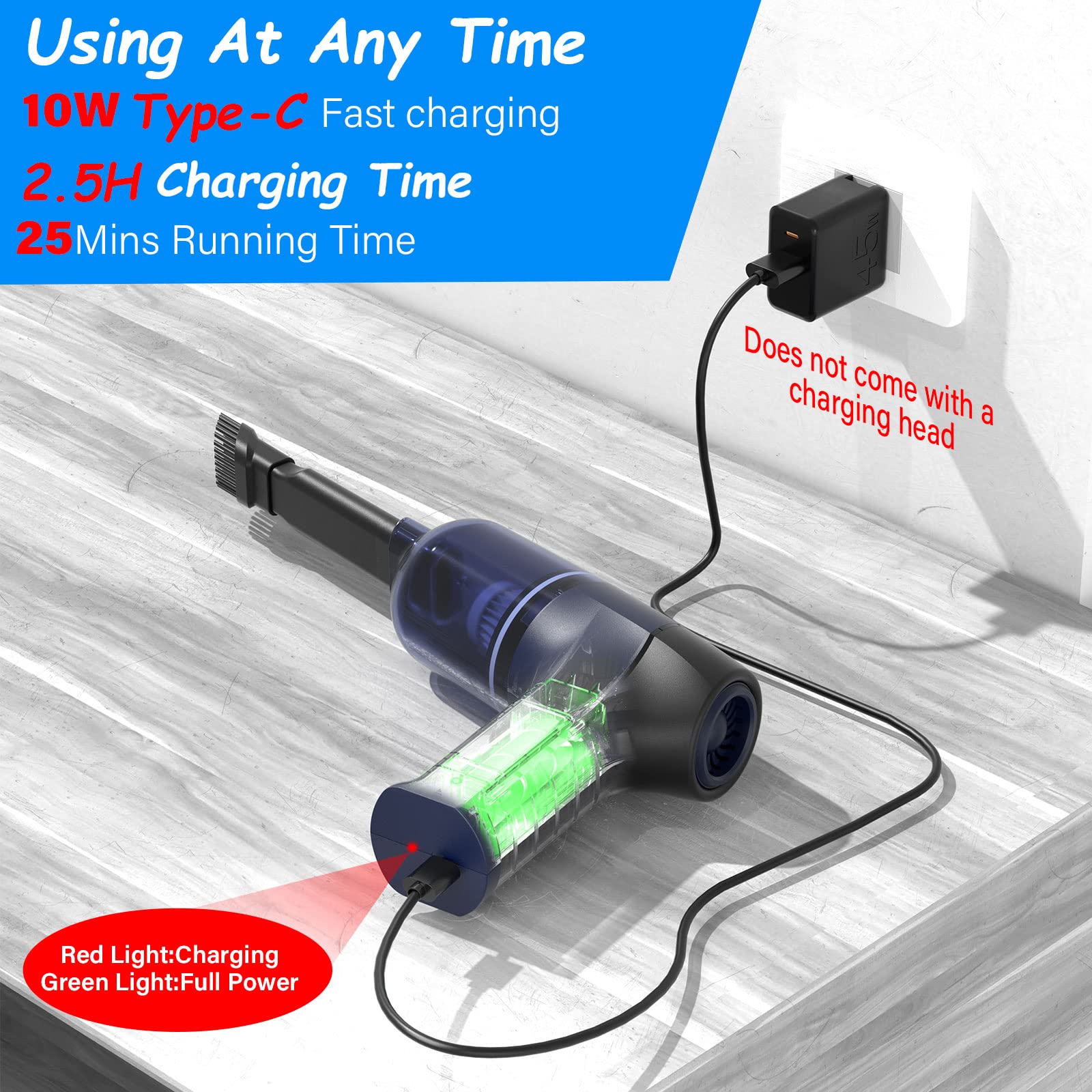 Geekpartn Electric Air Duster- Keyboard Cleaner- Mini Vacuum 3-in-1- Cordless Computer Cleaning kit- Portable Replaces Air Cans for Laptop PC