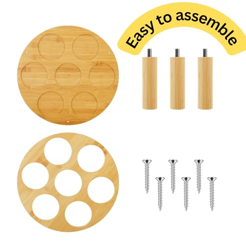 Moonkasa Coffee Syrup Organizer, 7 Bottles Capacity Syrup Bottle Holder Stand, Ideal for Countertop, Coffee Bar Organization or as a Wine Holder