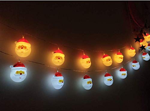 Santa Claus Shape String Lights, Indoor & Outdoor Christmas Tree Patio Gardens Home Party Decoration (1.5M, White)
