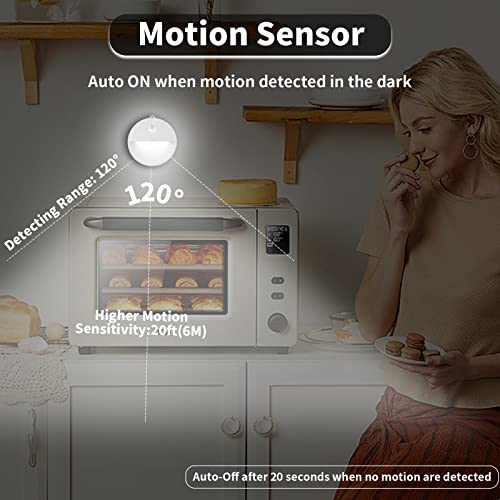 Otai, Motion Sensor Light Warm White, Searik Battery Powered LED Night Light Safety Light Ladder Light Cabinet Light downstairs, Bathroom, Closet, Corridor, Bedroom, Kitchen, Path, 1 Set