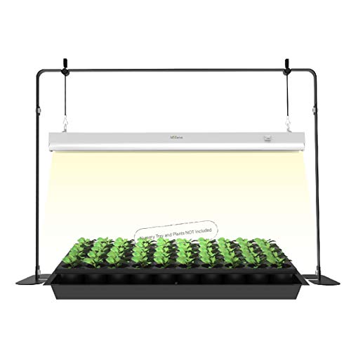 iGrowtek 2ft Grow Light for Seed Starting,LED Grow Lamp for Indoor Plants,Seedling Grow Light with Stand,Seed Starter Light Kit with Natural White Spectrum,Height Adjustable,Iron Frame,ON-Off Switch