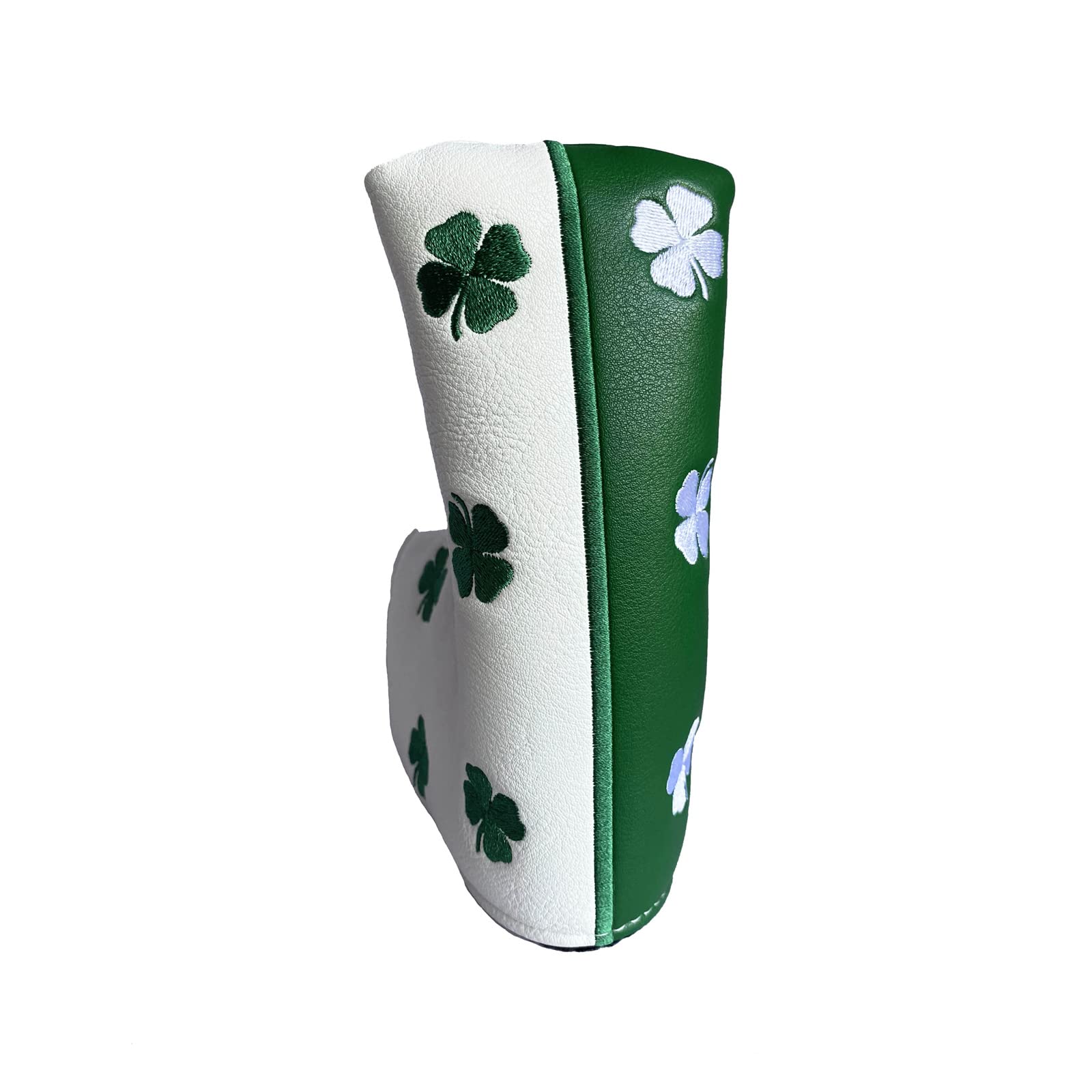 Egretgolf Golf Blade Putter Cover Headcover Clover Embroidered Head Covers with Magnetic Closure Fits All Brands, green