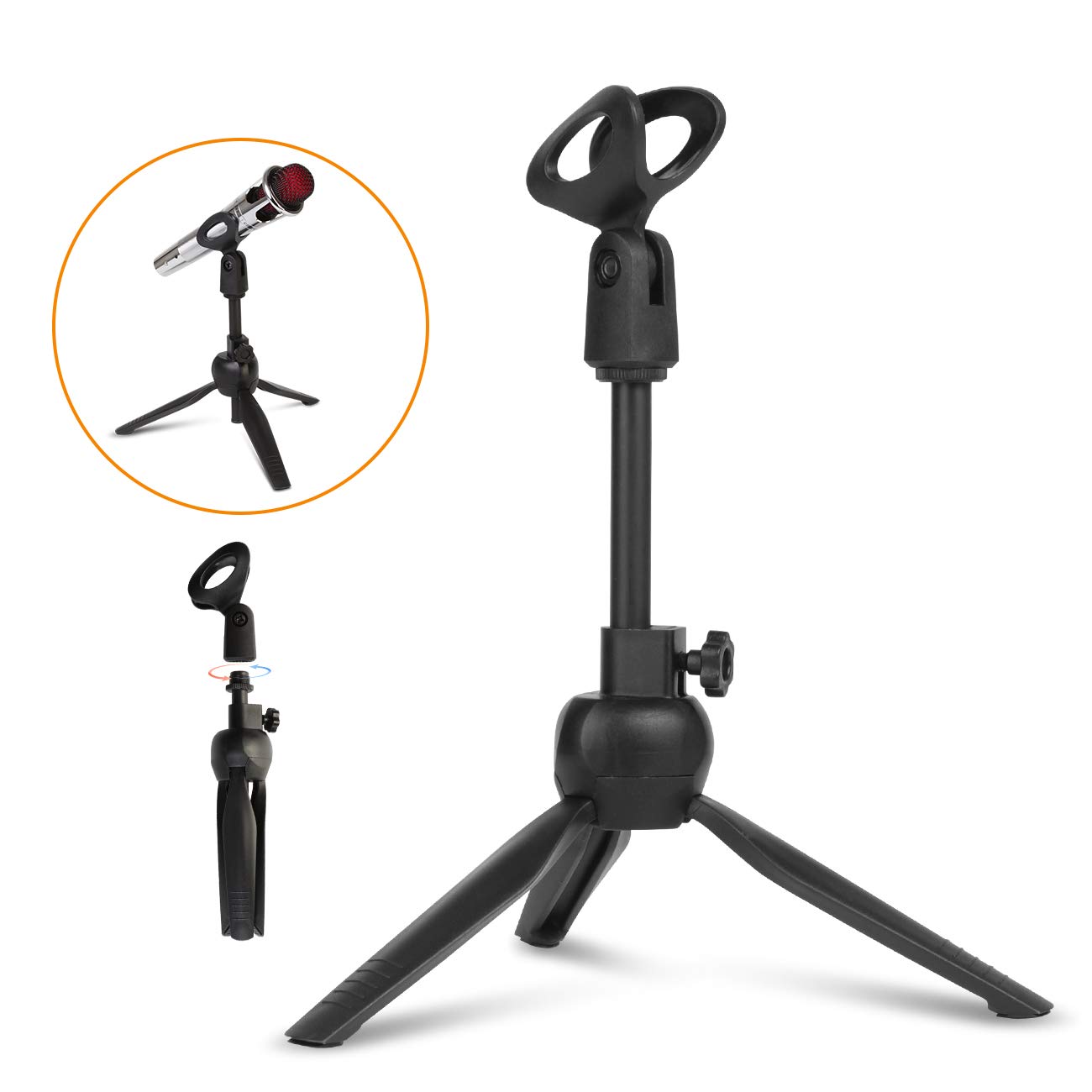 Depusheng Microphone Stand Desktop Tripod Stand Wired Wireless Microphone Stand Desktop Microphone Stand