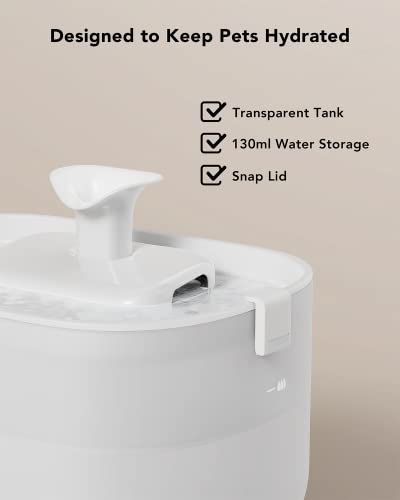 PETLIBRO Cat Water Fountain with Wireless Pump, 2.5L/84oz Dockstream Automatic Pet Water Fountain, Easy to Clean & Assemble, BPA-Free Cat Fountain Water Bowl, Dog Water Dispenser with Two Flow Modes